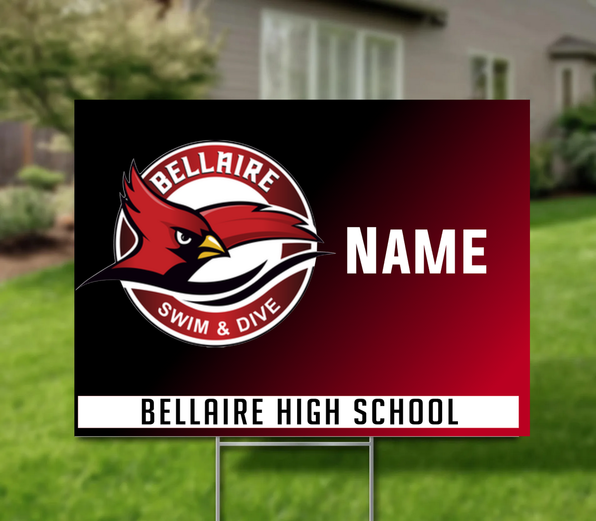 Bellaire HS - Swim and Dive Yard Sign – Trend Monkey Custom Apparel ...